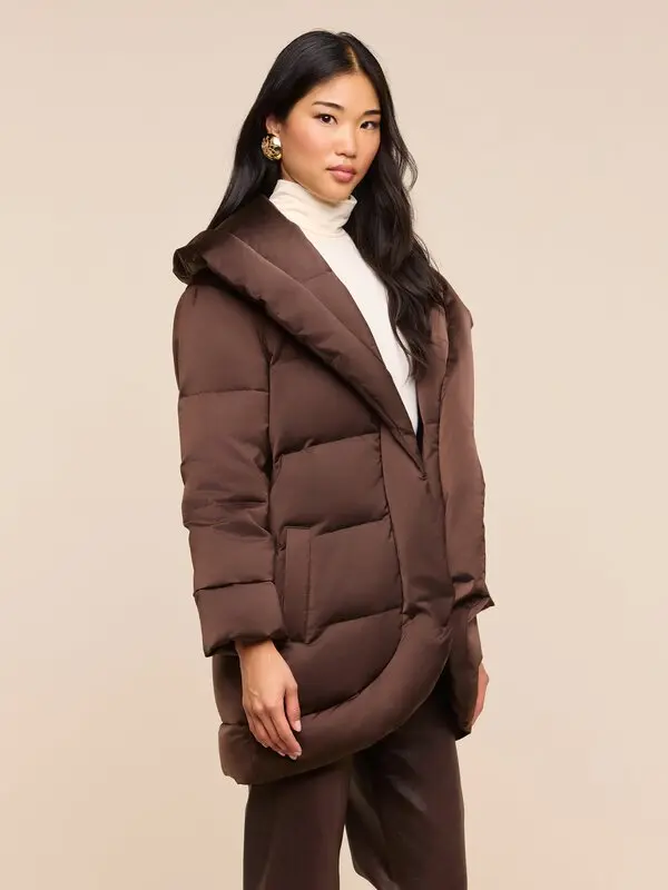 L'Agence Glacier Shawl Puffer Jacket