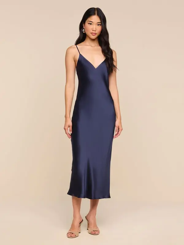 L'Agence Seridie Silk Slip Dress