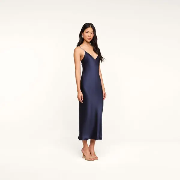 L'AGENCE Seridie Silk Slip Dress - Midnight