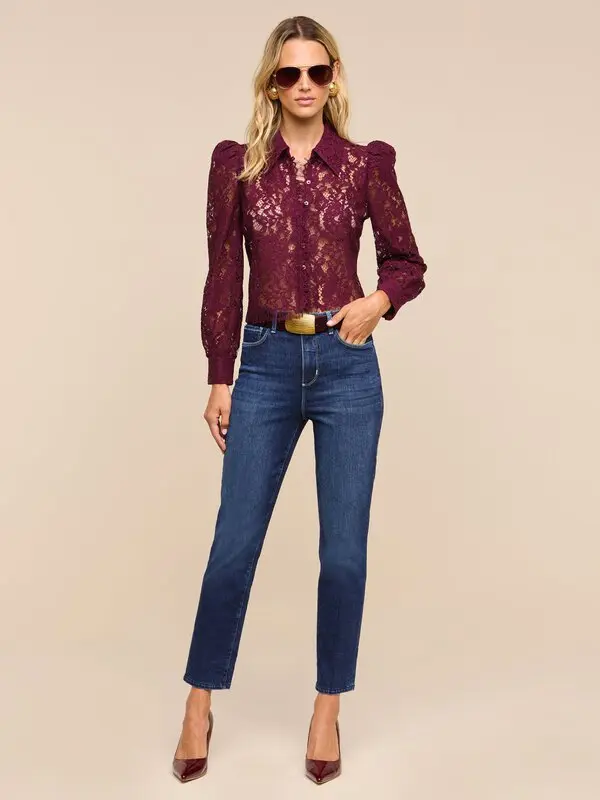 L'Agence Anita Lace Blouse Top