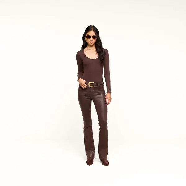 L'Agence Ruth Coated Straight-leg Jean - Dark Java Coated