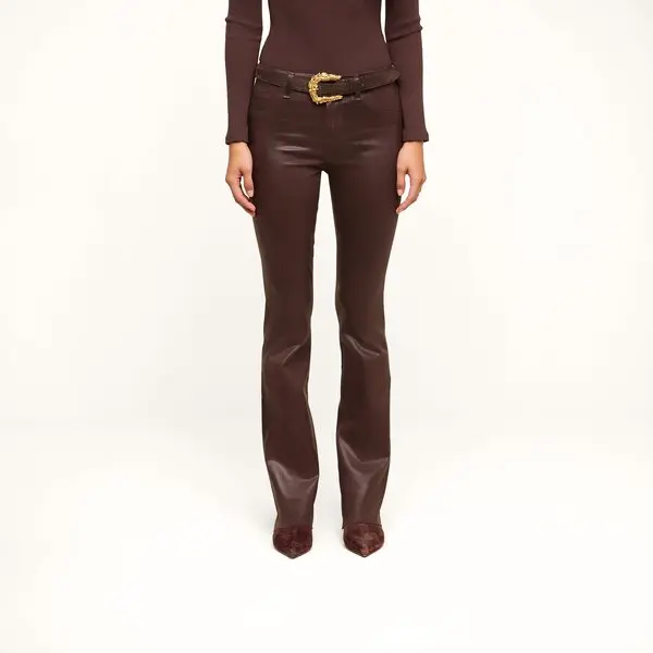 L'Agence Ruth Coated Straight-leg Jean - Dark Java Coated