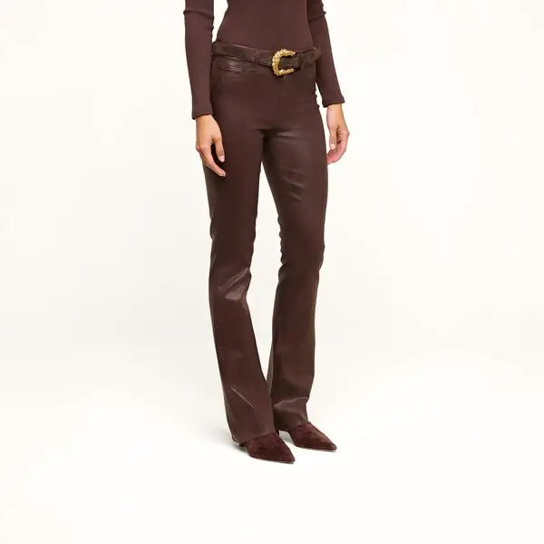 L'Agence Ruth Coated Straight-leg Jean - Dark Java Coated