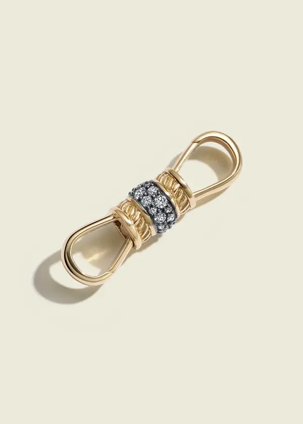 LUCY DELIUS Antique Finish Diamond Double Albert Clip - Yellow