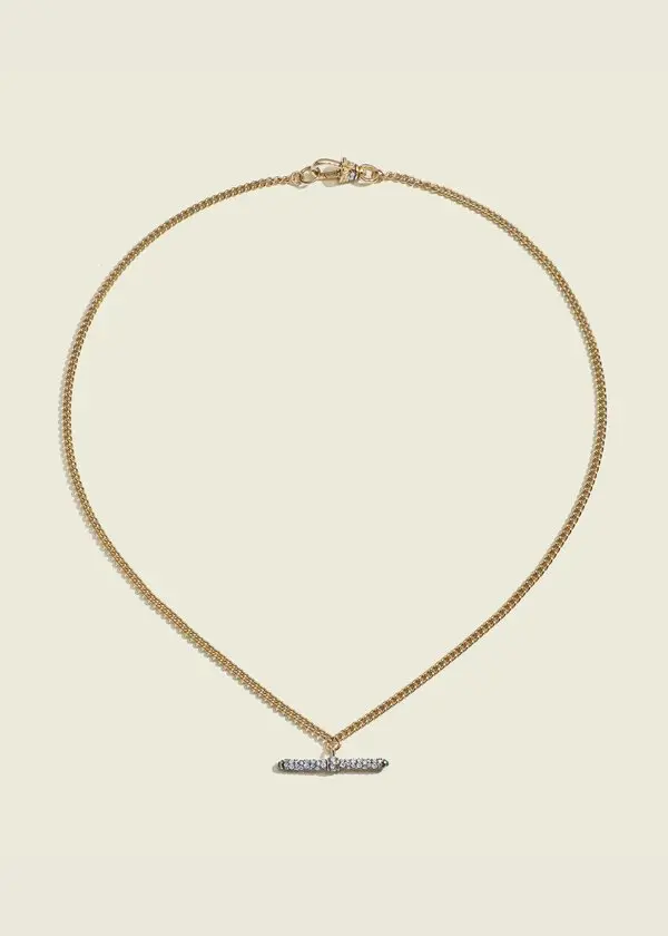 LUCY DELIUS Antique Finish Diamond T-bar Necklace