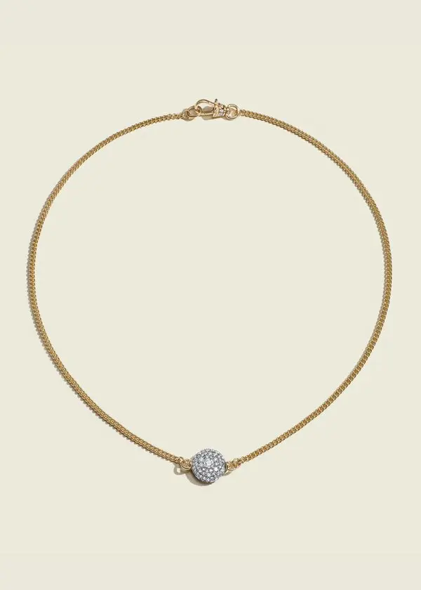 LUCY DELIUS Modern Finish Diamond Baby Pocket Watch Necklace - Yellow