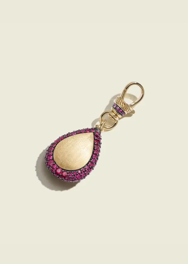 LUCY DELIUS Ruby Pear Pocket Watch Pendant