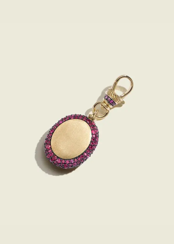 LUCY DELIUS Ruby Oval Pocket Watch Pendant