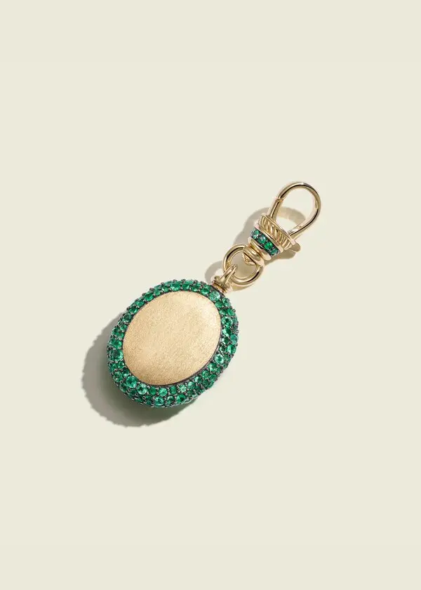LUCY DELIUS Emerald Oval Pocket Watch Pendant