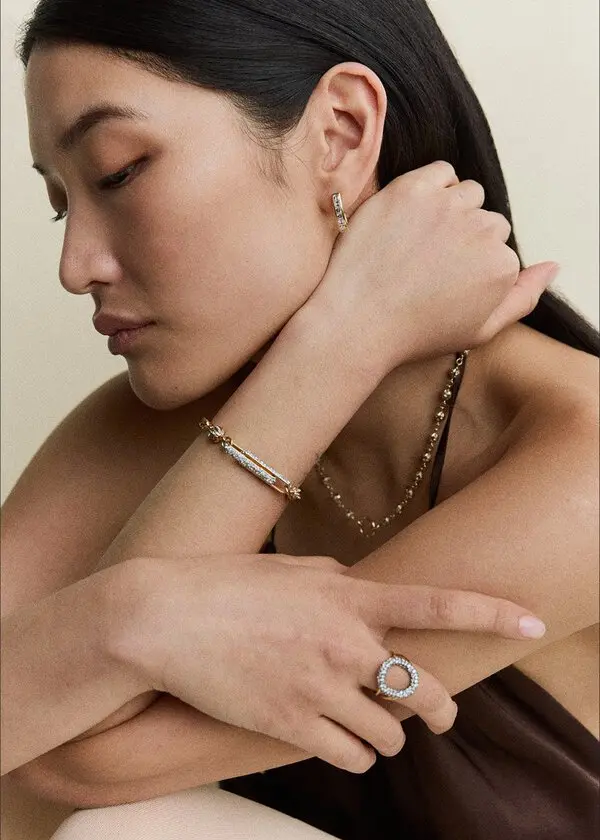 LUCY DELIUS Diamond Stirrup Bracelet