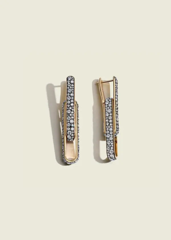 LUCY DELIUS Diamond Stirrup Earrings