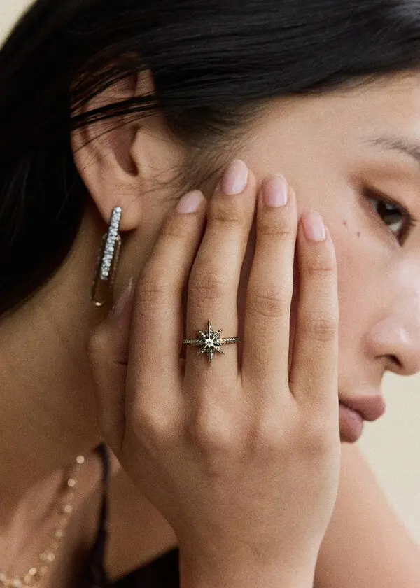 LUCY DELIUS Diamond Stirrup Earrings