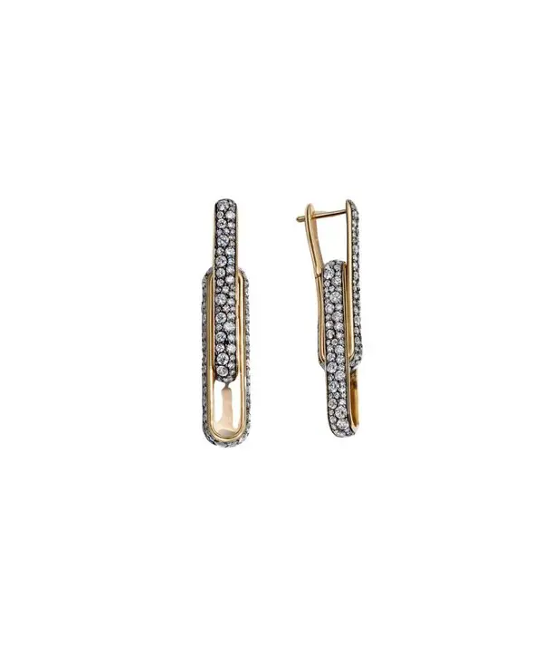 LUCY DELIUS Diamond Stirrup Earrings - Yellow