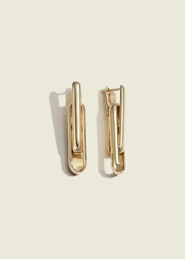 LUCY DELIUS Stirrup Interlocking Trombone Link Earrings