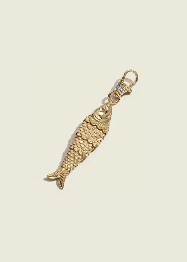 LUCY DELIUS Large Articulated Fish Clip Pendant - Yellow