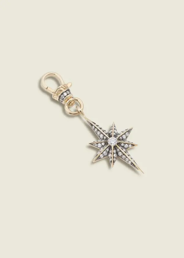 LUCY DELIUS Antique Finish Victorian Star Diamond Pendant On Clip - Yellow