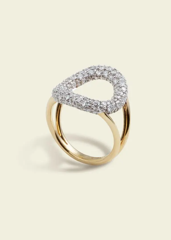 LUCY DELIUS Modern Finish Diamond Oval Ring - White