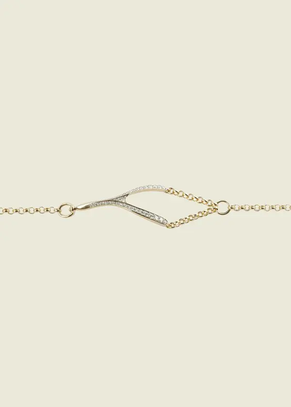 LUCY DELIUS Modern Finish Wishbone Bracelet - Yellow