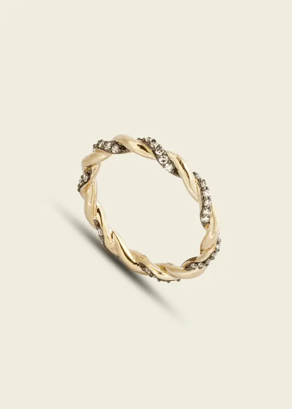 LUCY DELIUS Antique Finish Diamond Twisted Rope Ring
