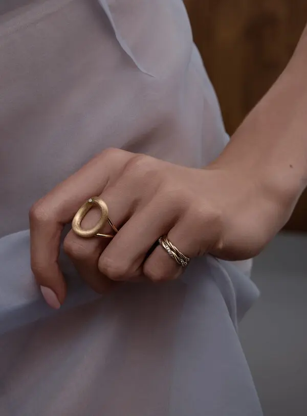 LUCY DELIUS Antique Finish Diamond Twisted Rope Ring