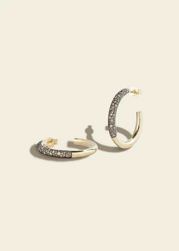 LUCY DELIUS Cognac Diamond Dark Side Of The Moon Earrings - Brown