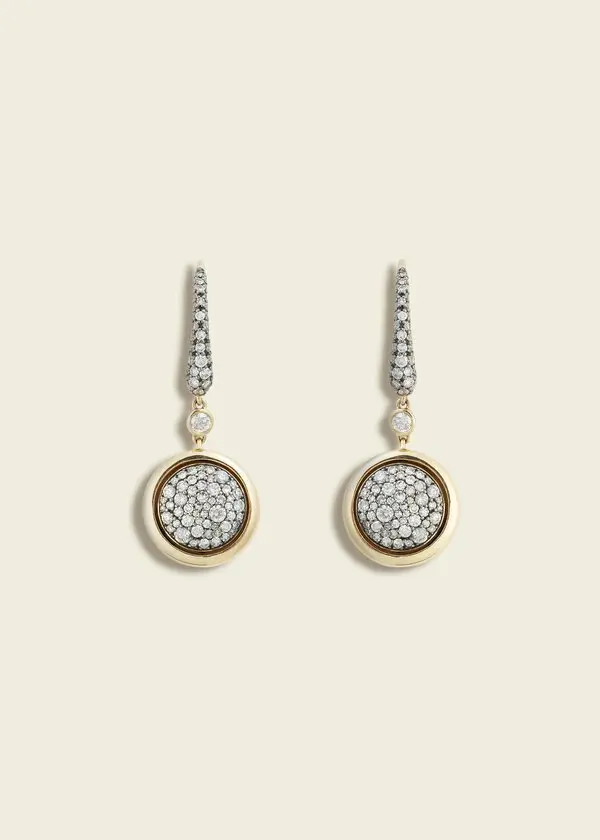 LUCY DELIUS Antique Finish Smartie Diamond Pendant Earrings
