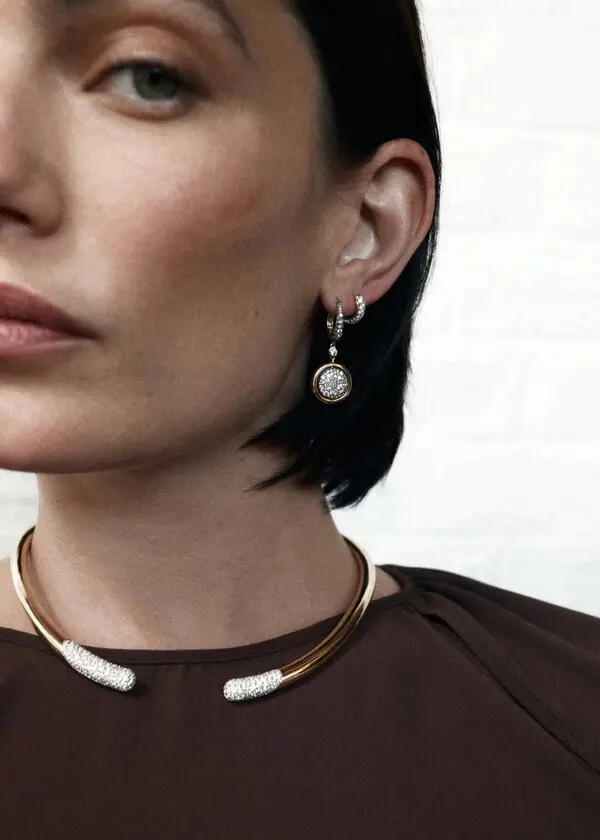 LUCY DELIUS Antique Finish Smartie Diamond Pendant Earrings