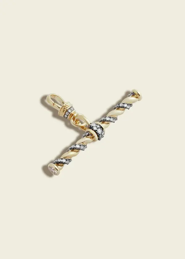 LUCY DELIUS Twisted Rope T-bar Clip Pendant - Brown
