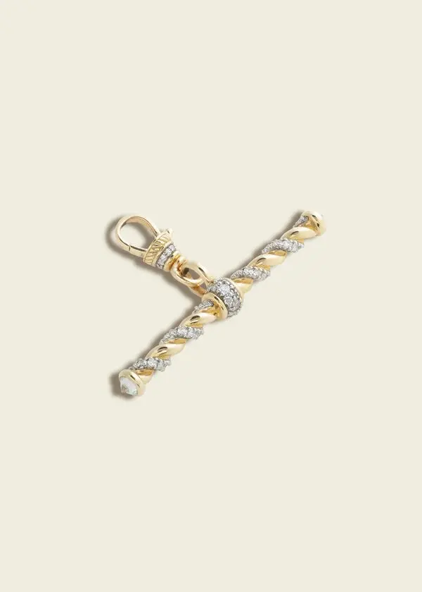 LUCY DELIUS Modern Finish Twisted Rope T-bar Clip Pendant - Yellow