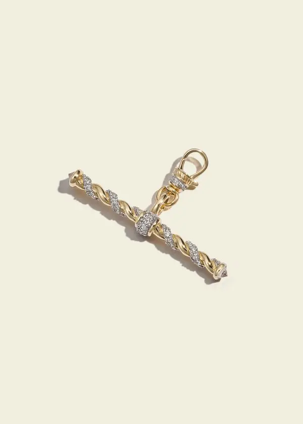LUCY DELIUS Modern Finish Twisted Rope T-bar Clip Pendant - Yellow