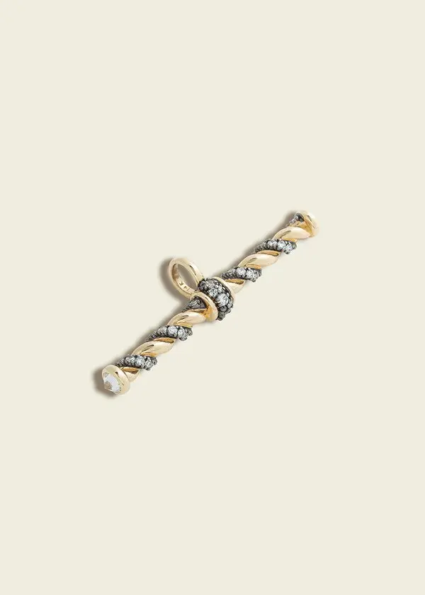 LUCY DELIUS Antique Finish Twisted Rope T-bar Pendant - Yellow