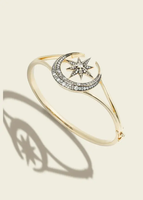 LUCY DELIUS Antique Finish Victorian Star And Moon Bangle - Yellow