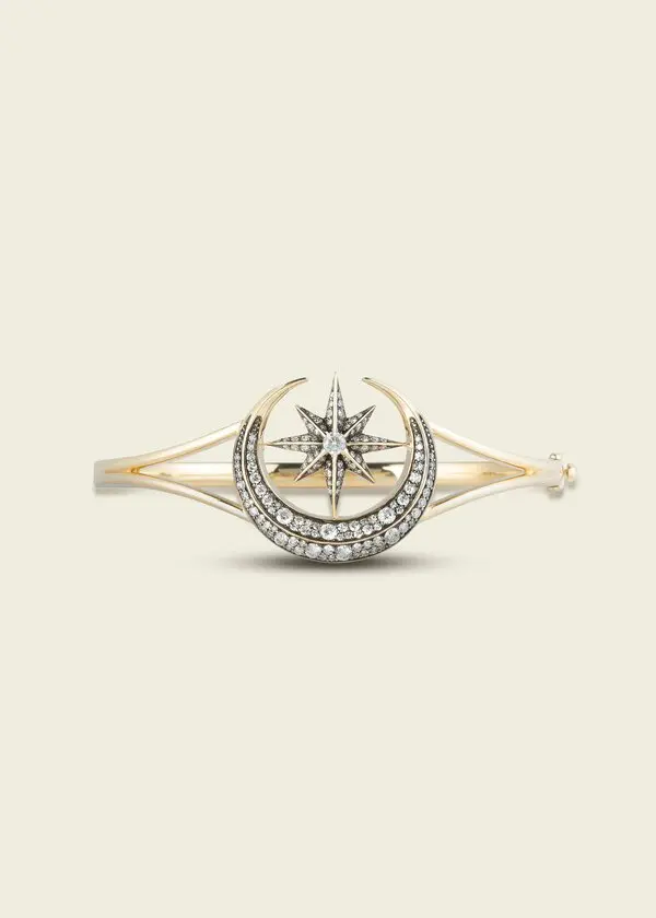 LUCY DELIUS Antique Finish Victorian Star And Moon Bangle