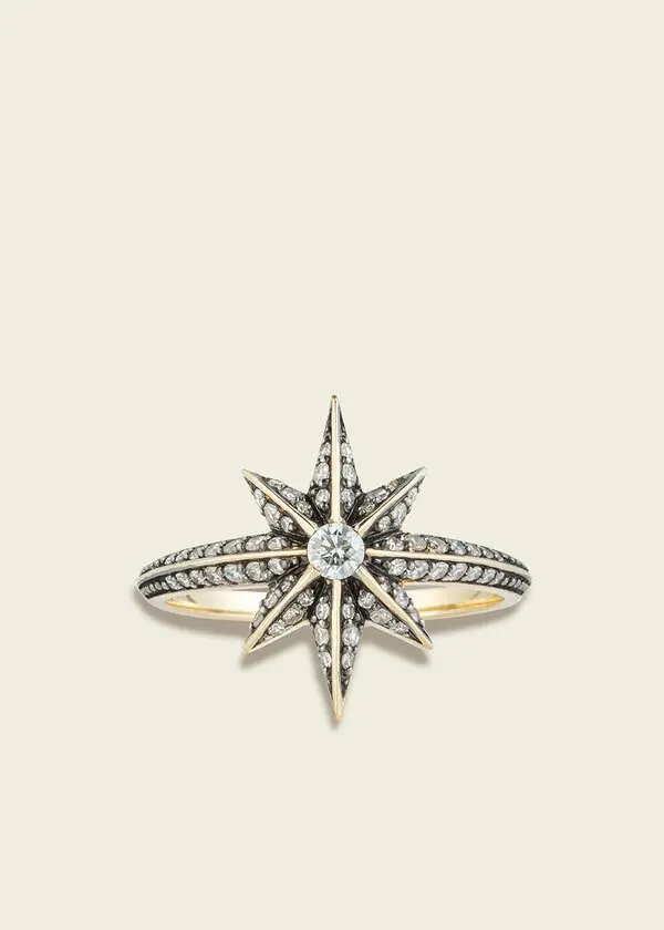 LUCY DELIUS Antique Finish Victorian Star Diamond Ring