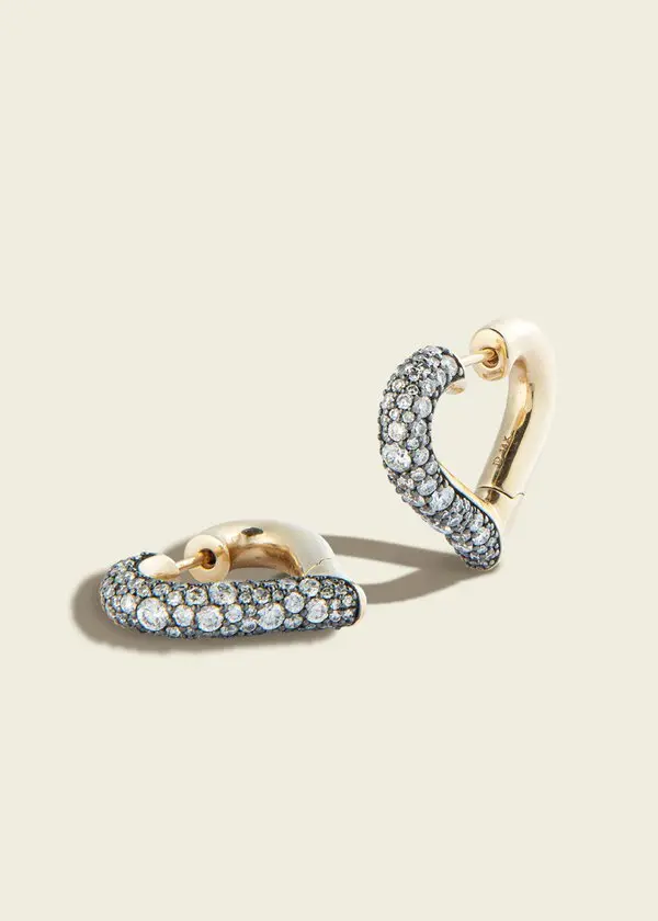 LUCY DELIUS Antique Finish Chubby Love Diamond Earrings - Brown