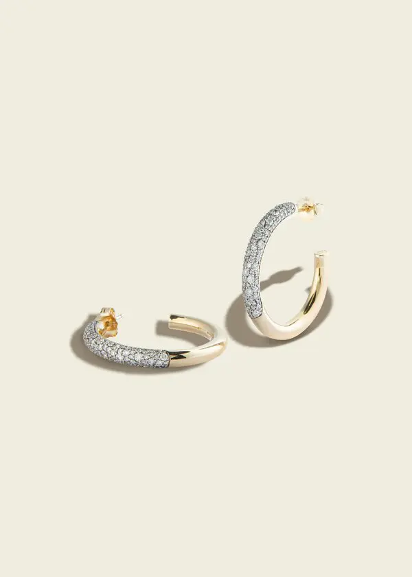 LUCY DELIUS Modern Finish Dark Side Of The Moon Hoop Earrings - Brown