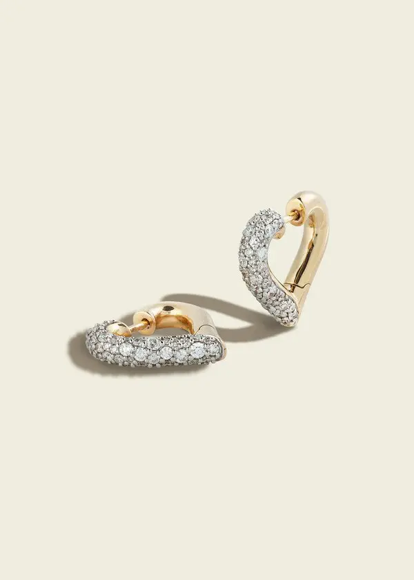 LUCY DELIUS Modern Finish Baby Chubby Love Diamond Hoops - Yellow