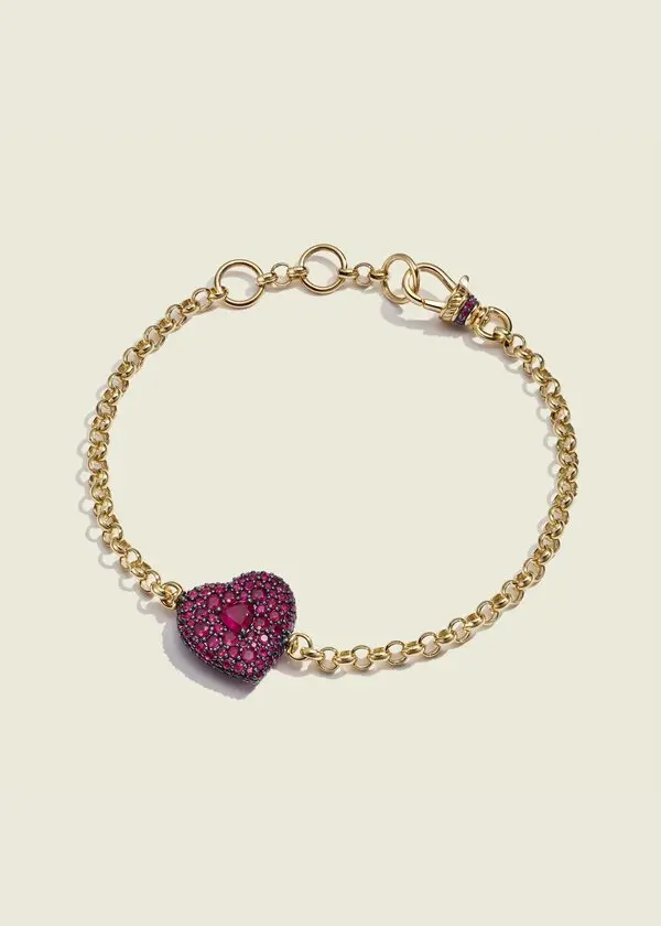 LUCY DELIUS Ruby Finish Chubby Love Bracelet - Red