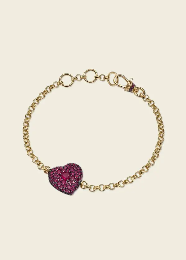 LUCY DELIUS Ruby Finish Chubby Love Bracelet