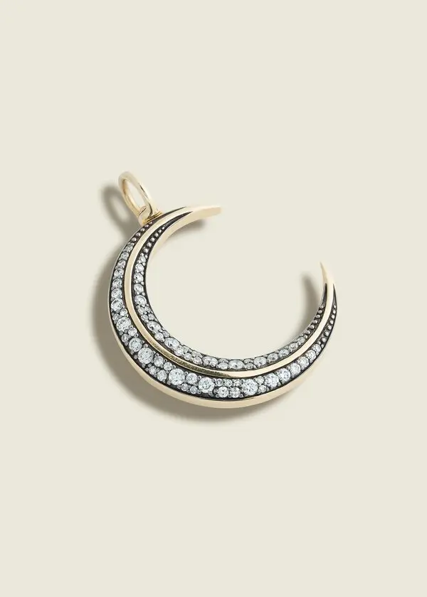 LUCY DELIUS Antique Finish Crescent Moon Pendant - Brown