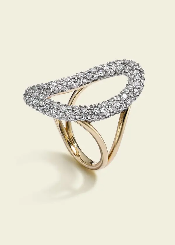 LUCY DELIUS Antique Finish Diamond Oval Ring