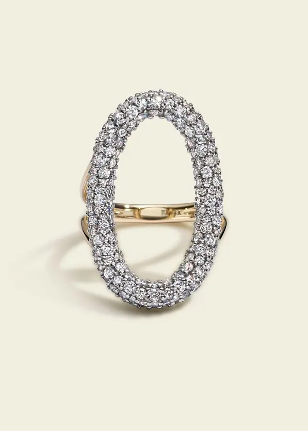 LUCY DELIUS Antique Finish Diamond Oval Ring