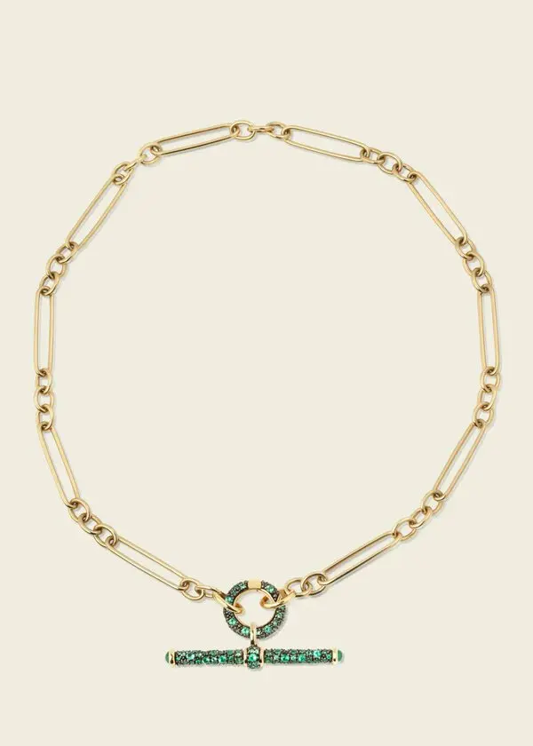LUCY DELIUS Emerald T-bar Pendant