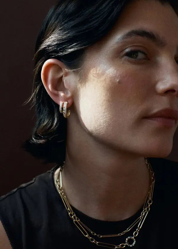 LUCY DELIUS Carré Cut Half Hoop Earrings