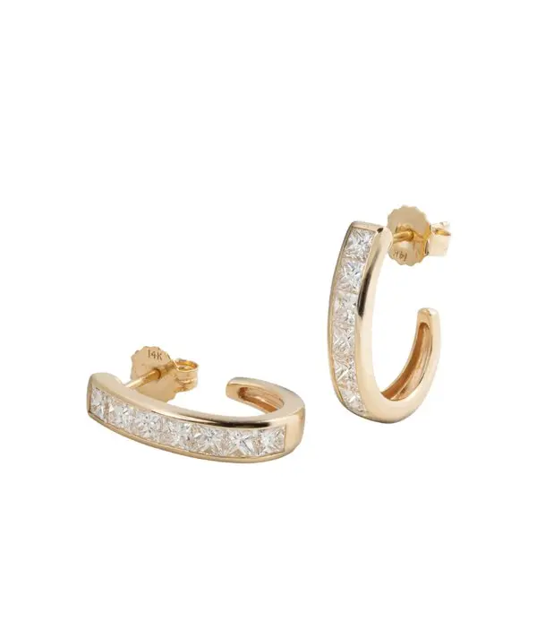 LUCY DELIUS Carré Cut Half Hoop Earrings - Yellow