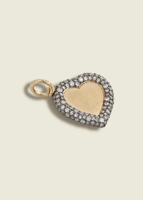 LUCY DELIUS Antique Finish Diamond Chubby Heart Pendant - Yellow