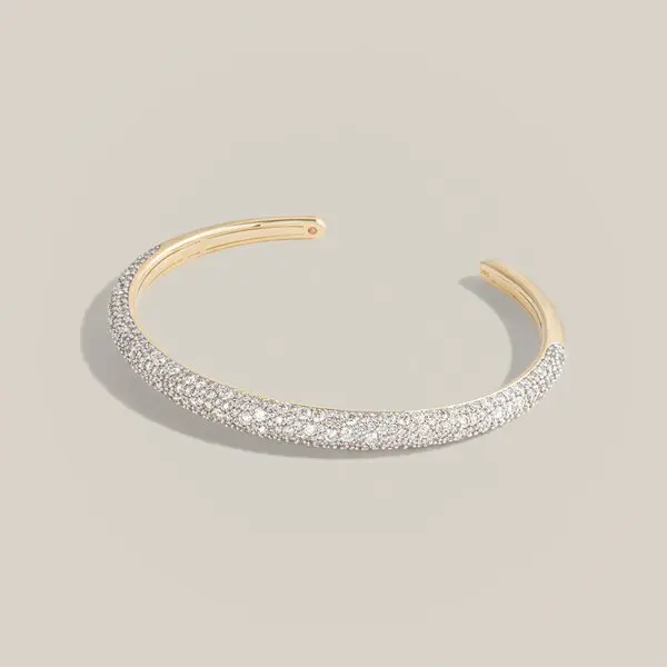 LUCY DELIUS Modern Finish Diamond Tapered Cuff - Yellow