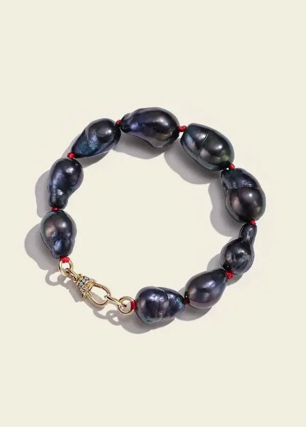 LUCY DELIUS Nyx Baroque Pearl Bracelet - Grey