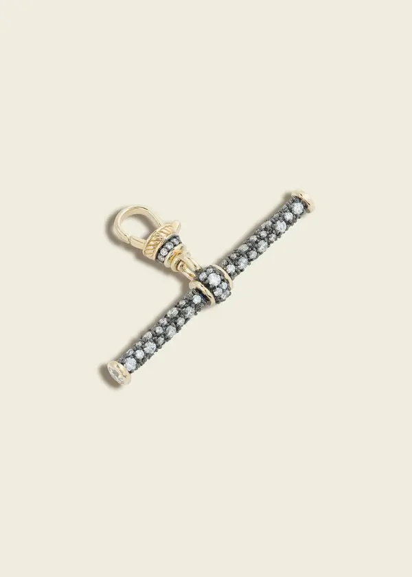 LUCY DELIUS Antique Finish Diamond T-bar Clip Pendant - Brown