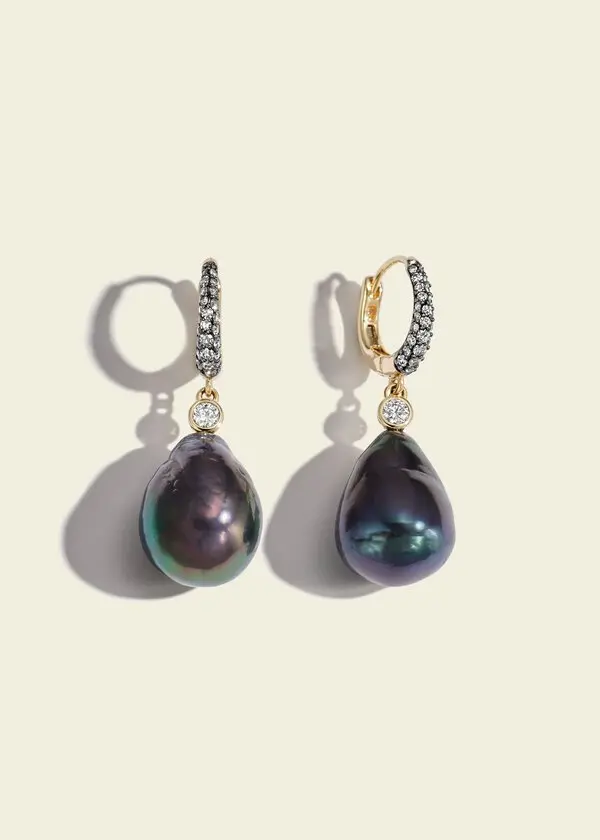 LUCY DELIUS Nyx Baroque Pearl Drop Earrings